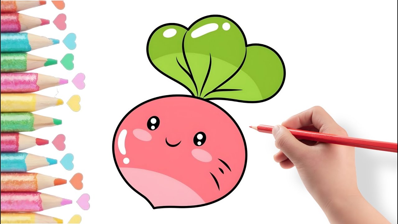 How to draw a Cute Beet | Drawing and Painting for Kids and toddlers ...