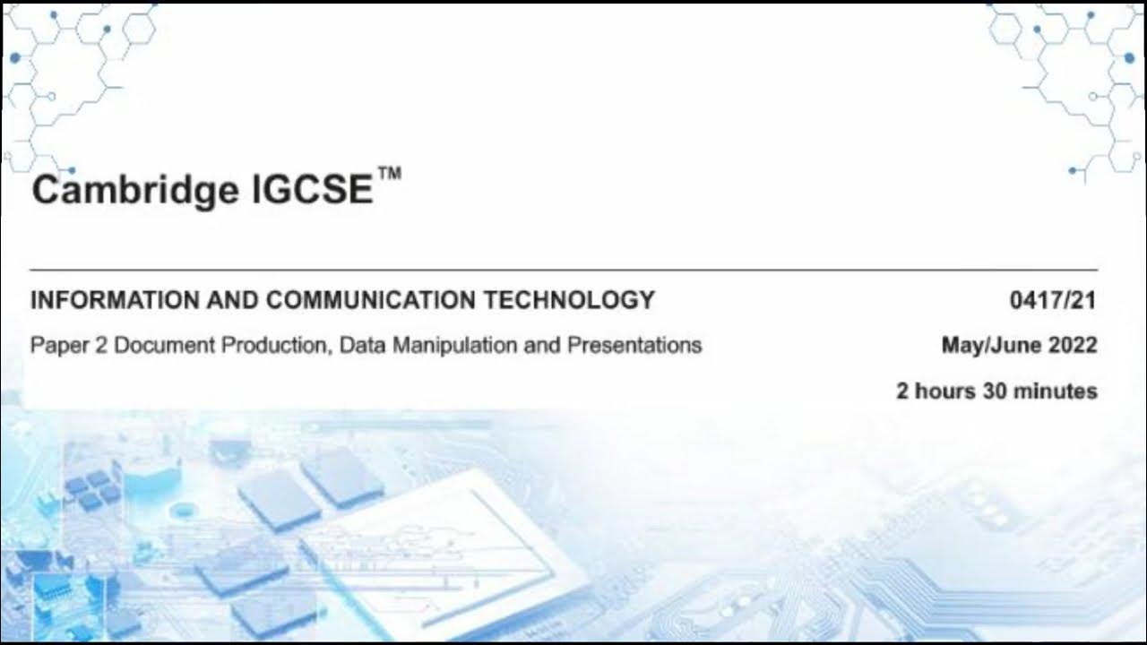 ICT IGCSE Paper 2 May/June 2022 - Task 3 Database - YouTube