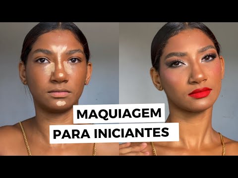 MAQUIAGEM PARA INICIANTES PASSO A PASSO ( preparação de pele , aplicação de batom vermelho)