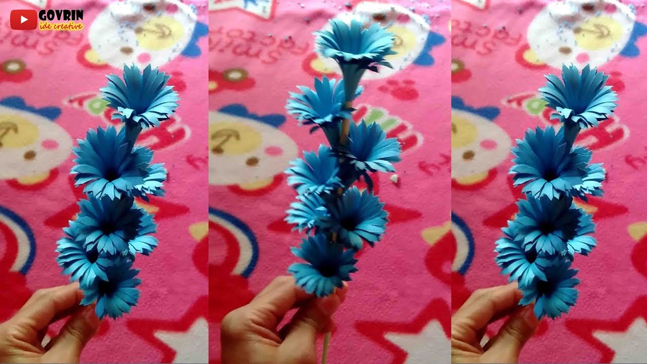 How to Make Beautiful Paper Stick Flower | DIY Hand Craft Ideas for ...