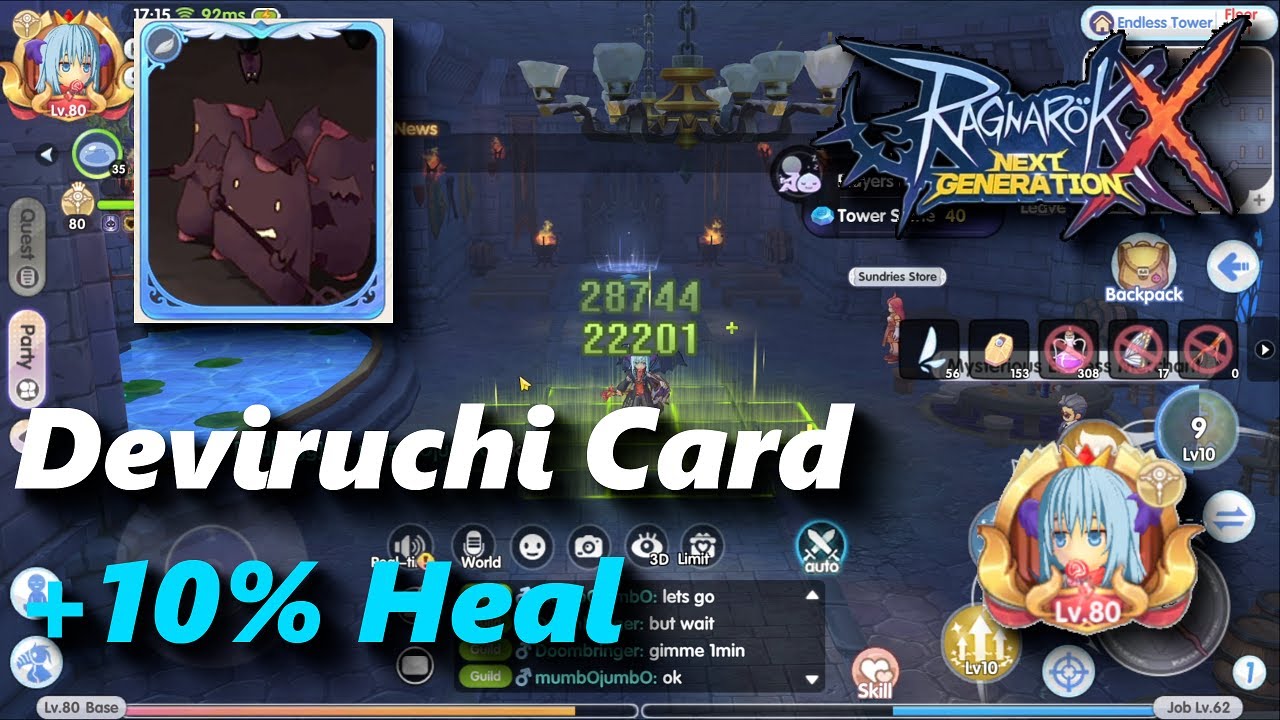Testing Deviruchi Card (+10% heal received) | rox | Ragnarok X: Next ...