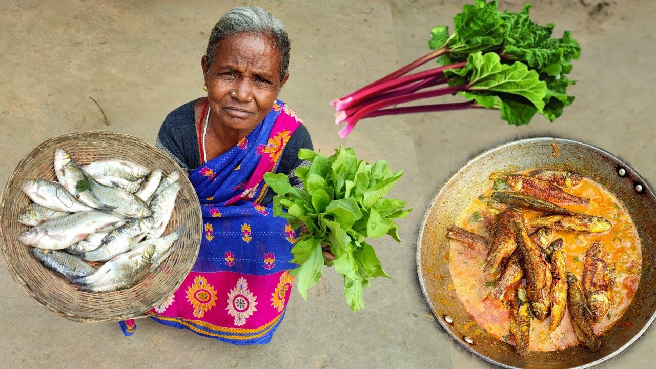 Fish Palak Cooking & Eating Village style Cooking by santali ...