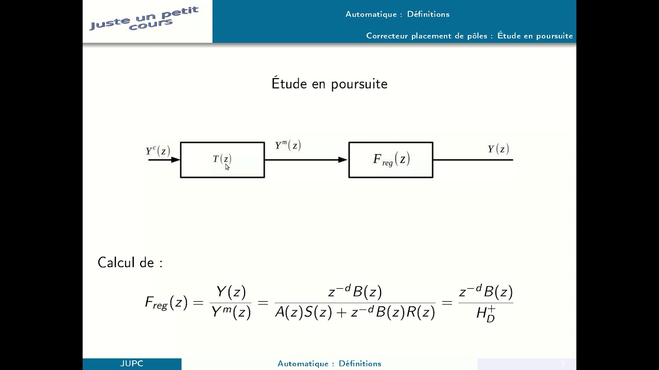 Présentation du principe des correcteurs par placement de pole sur ...