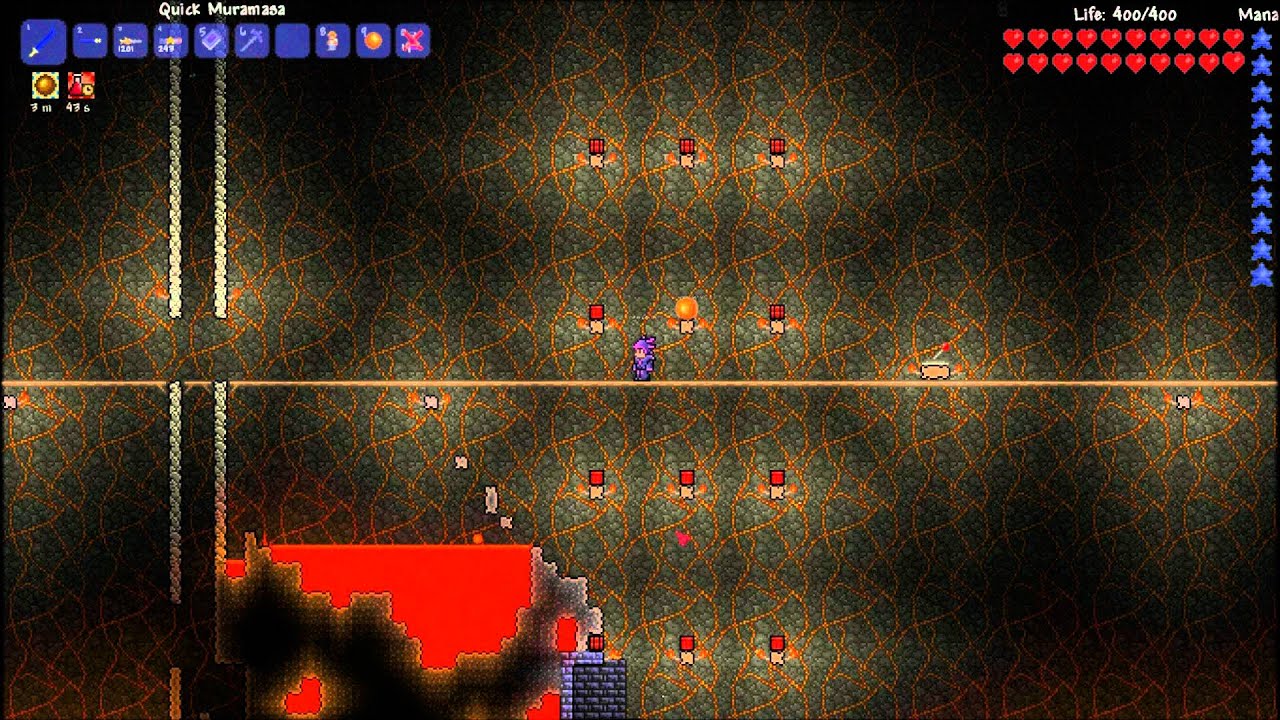 Terraria - Killing Wall of Flesh in under a minute solo - YouTube