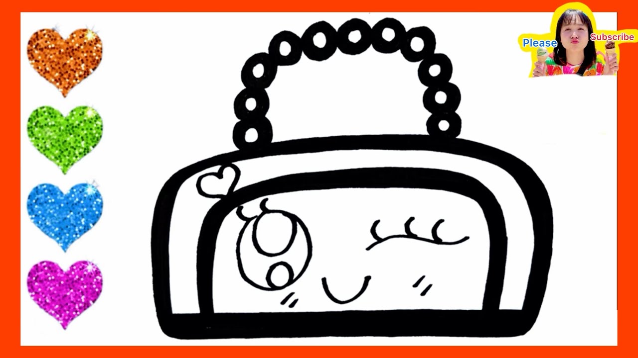 How to Draw Cute Handbag for children|| Drawing Handbag || Drawing for ...