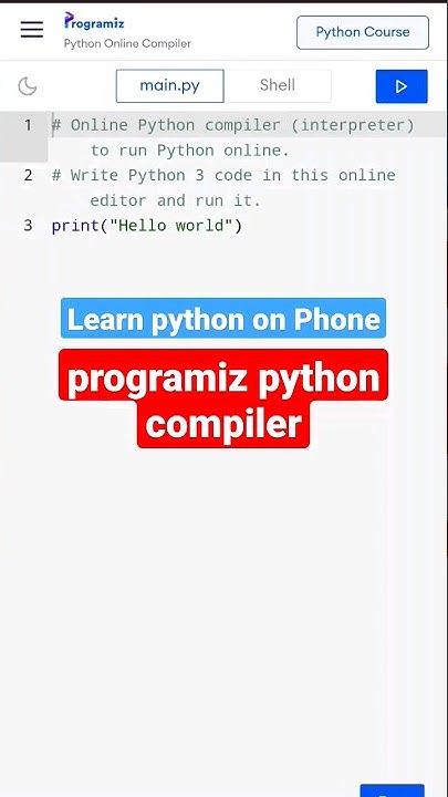 Programiz Python Compiler Online Learn Python Om Smartphone Python Shorts Youtube
