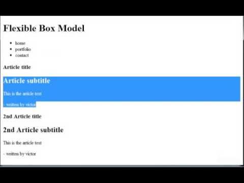 HTML5 & CSS3 Flexible Box Model part 1 of 2 - YouTube