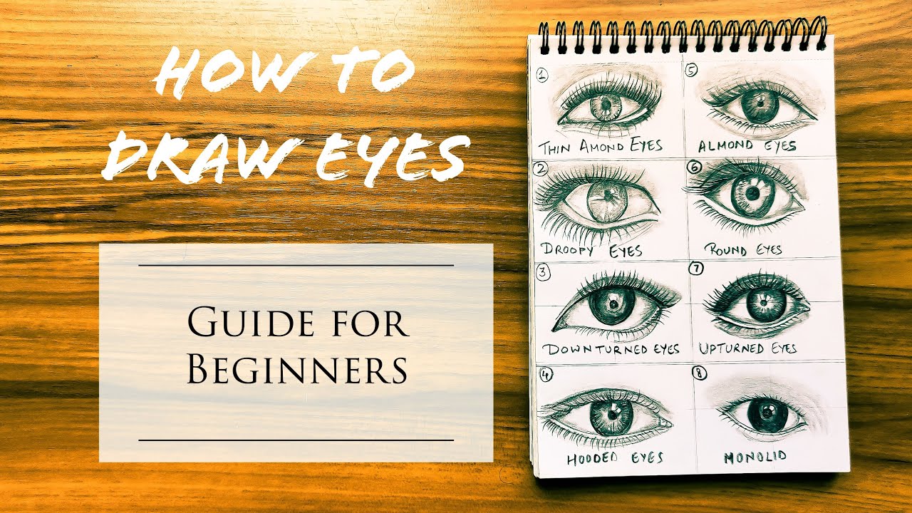 How to Draw Eyes | Step by Step drawing for beginners | Different ...