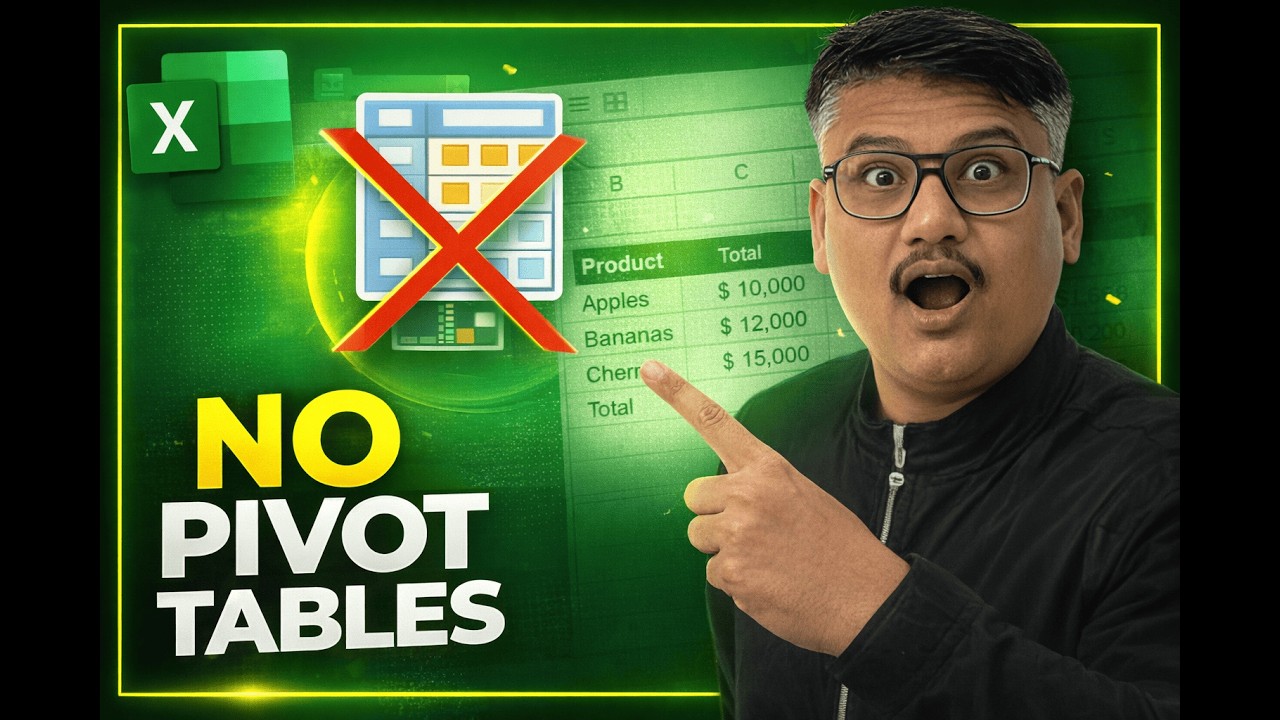 Stop Using Pivot Tables! Use This Excel Formula Instead - YouTube