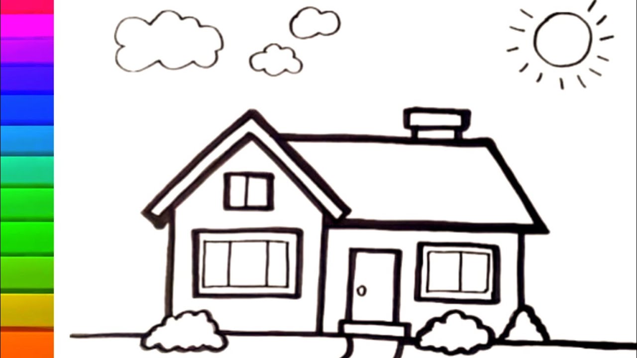 How to draw a house and a tractor step by step | drawing tutorial - YouTube