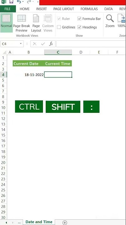 Excel Easy Tip🔥best Way To Put Current Date And Time In Excel Shorts Viral Short Exceltips