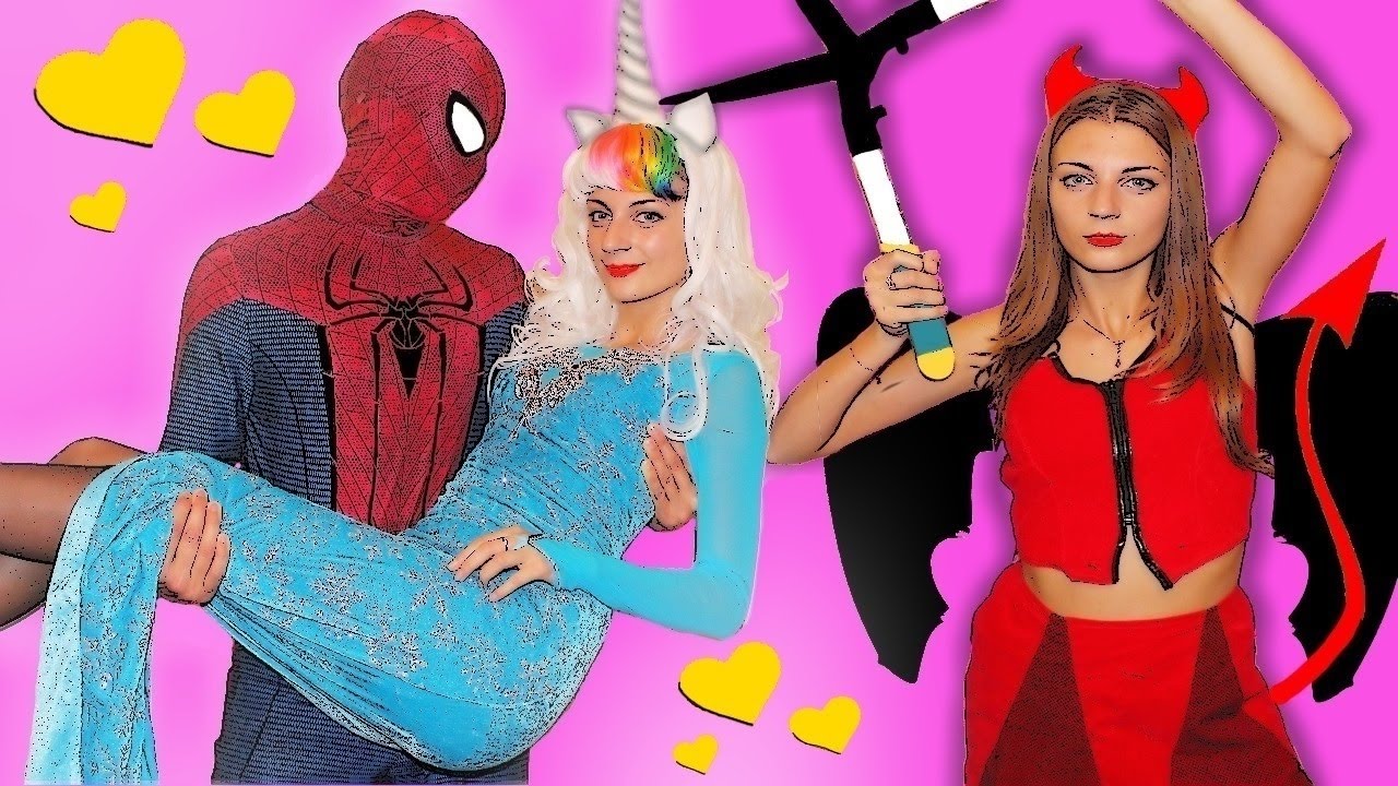 Frozen Elsa Kiss Spiderman, Evil Elsa with scissors|| Superhero Funny ...