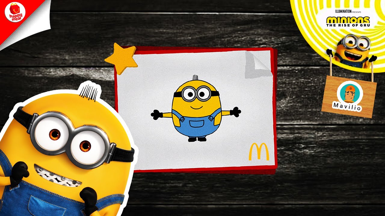 LET'S DRAW MINION OTTO!! McDonald's Minions The Rise Of Gru Happy Meal ...