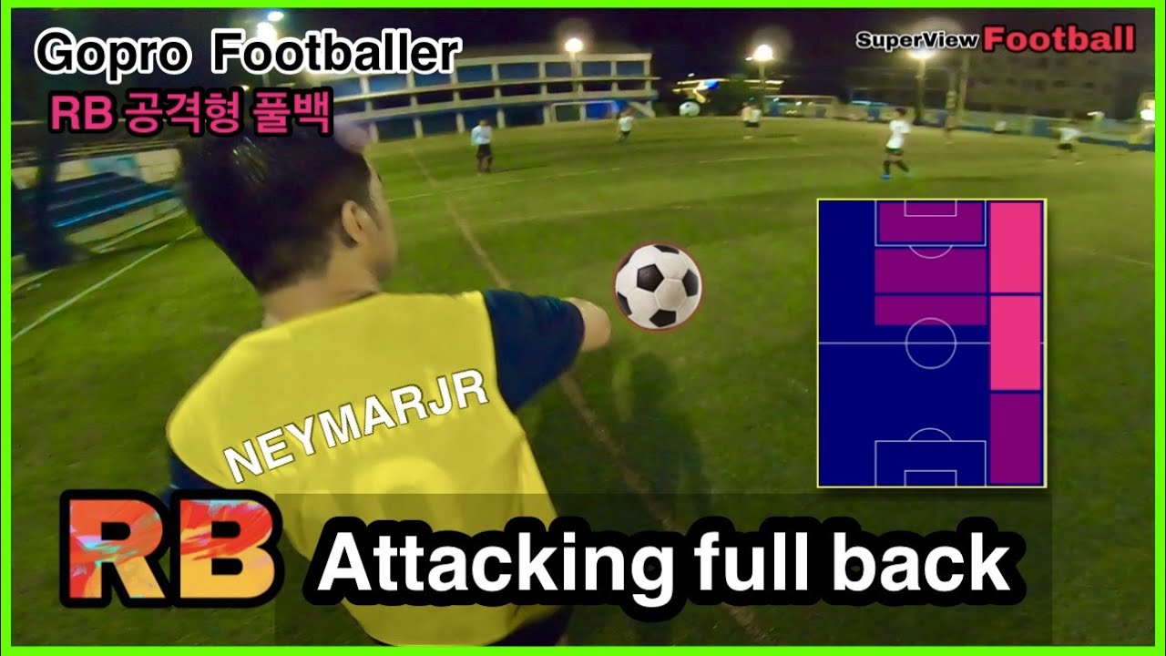 Gopro footballer RB attacking full back eye view #goprofootball # ...