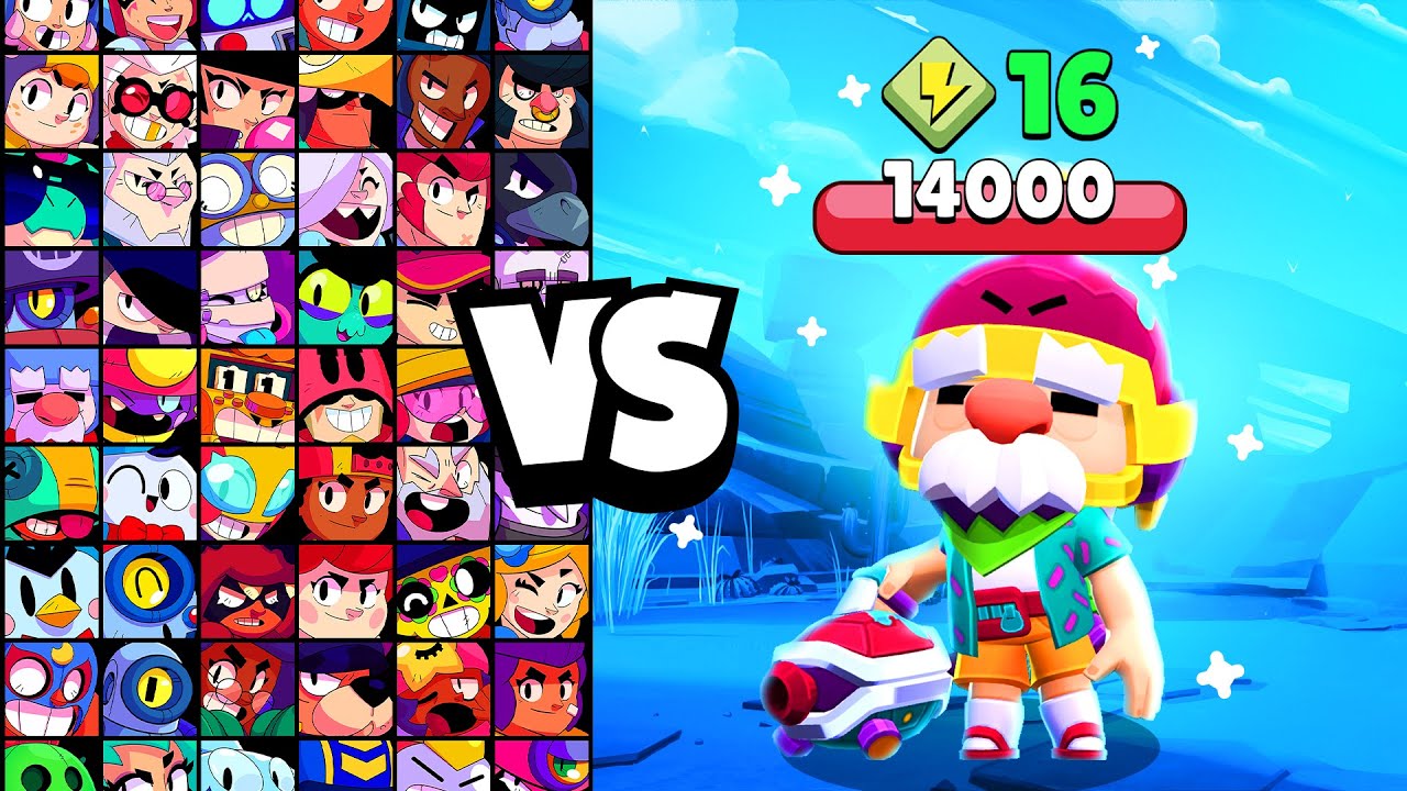 SHELL BLASTER GALE vs ALL BRAWLERS! With 16 POWER-UPs! | Brawl Stars ...