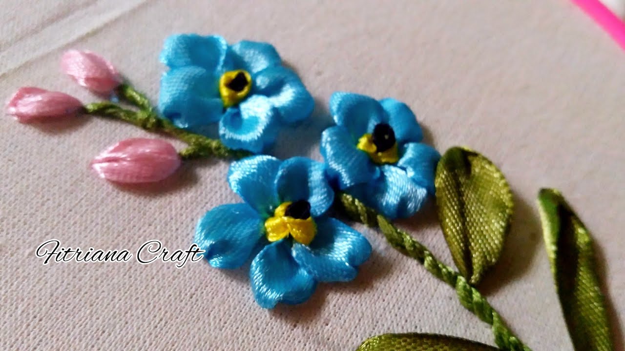 Tutorial Sulam Pita Bunga Untuk Pemula/Floral Ribbon Embroidery Designs ...