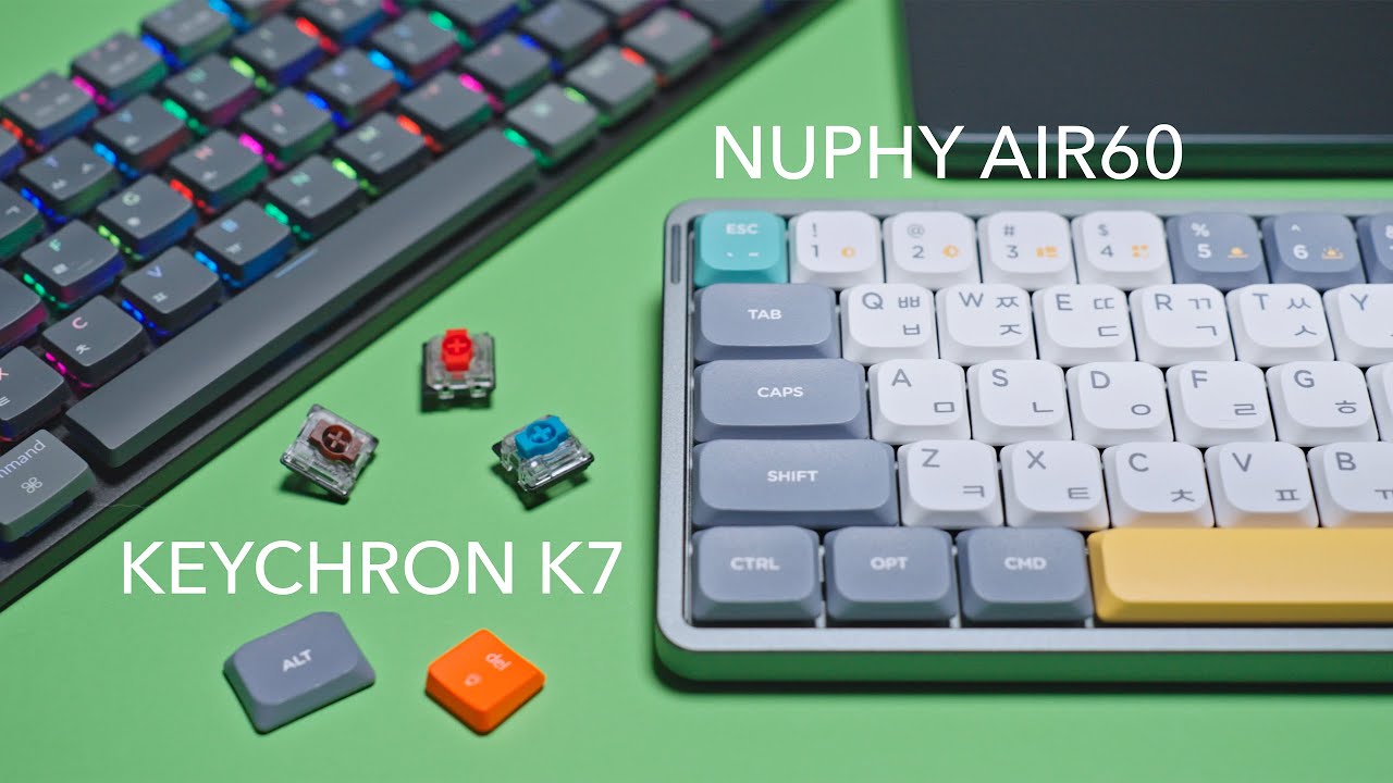 맥 키보드 추천 - 초소형 무선 기계식 키보드 2종 비교 리뷰 NuPhy Air60 vs Keychron K7 - YouTube