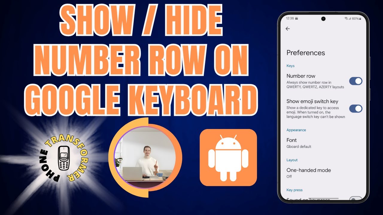 How to Show/Hide Number Row on Google Keyboard - Simple Steps - YouTube
