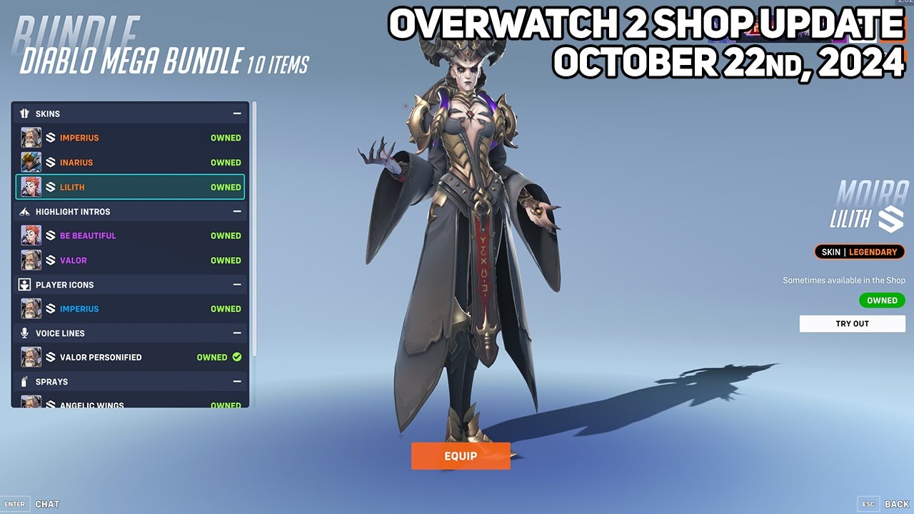 LILITH MOIRA IS BACK! Overwatch 2 Shop Update [October 22nd, 2024 ...