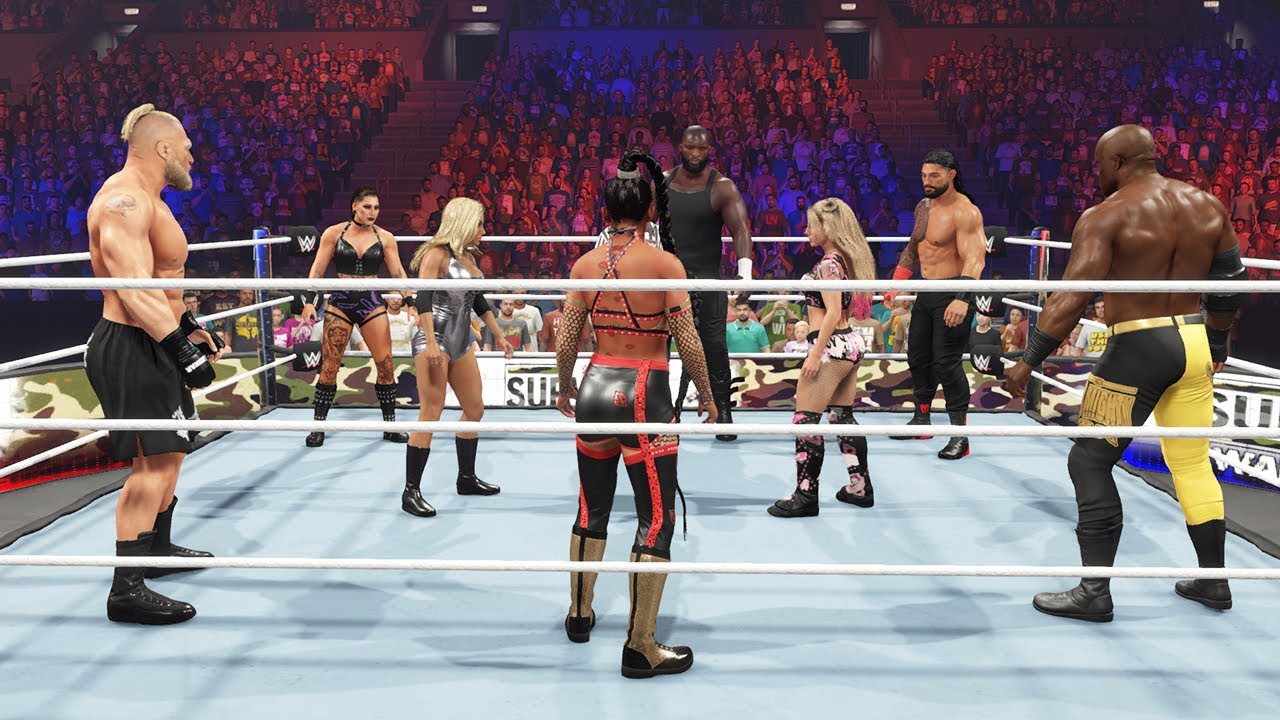 8 Men/Women Elimination Knock out Match - WWE 2K23 Intergender Match ...
