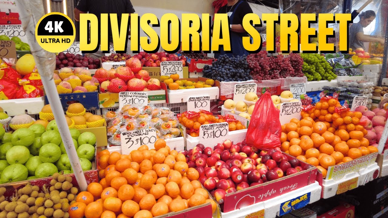 [4K] Divisoria & Binondo Street Tour Fruits, Christmas Decors & Food ...