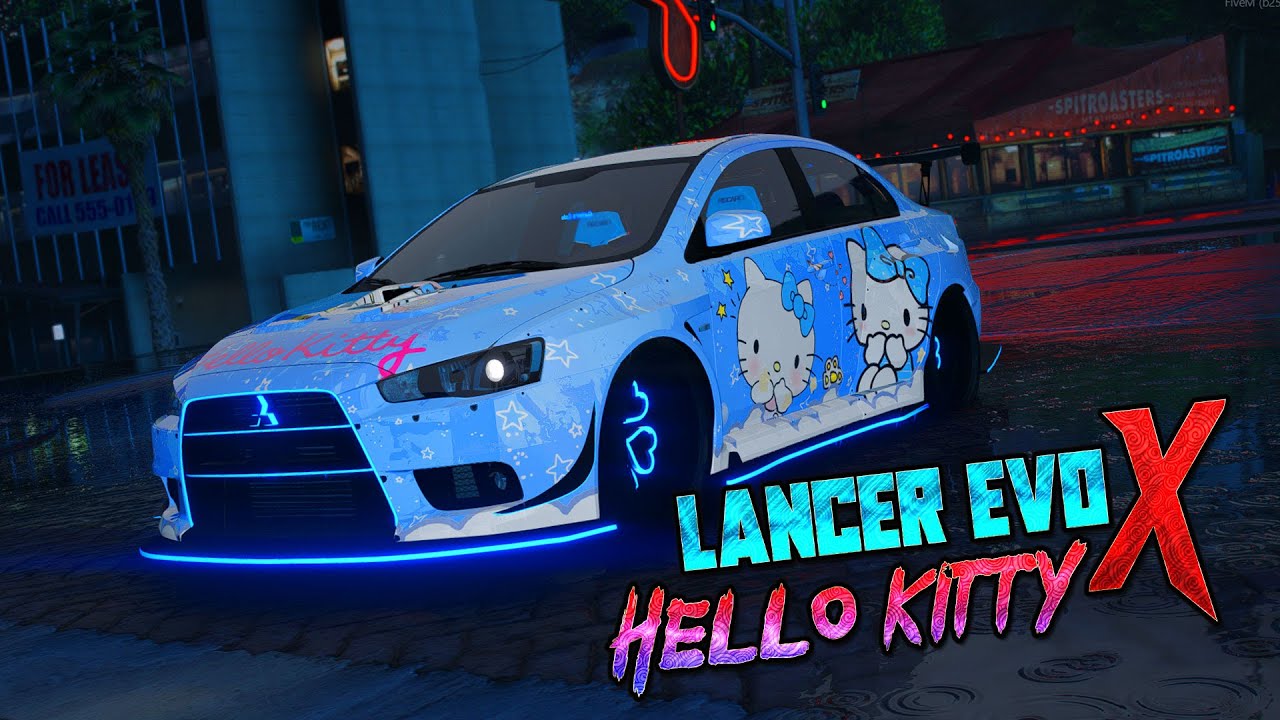 Mitsubishi Lancer Evo X Blue Hello Kitty BY Gamer’s Cafe [IRASHAIMASE] - YouTube