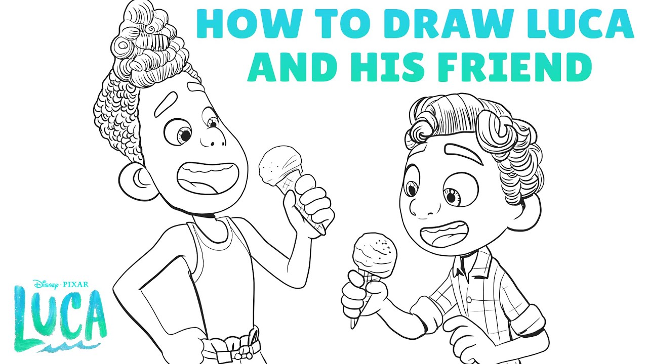 How To Draw Luca & his Friend From Luca Movie 2021 | Drawing Easy - YouTube