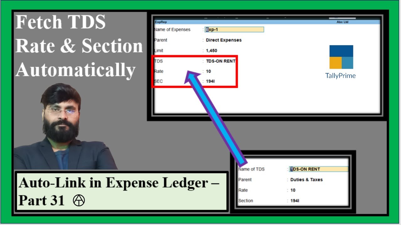 Fetch TDS Rate & Section from TDS Master into Expense Master | Tally ...