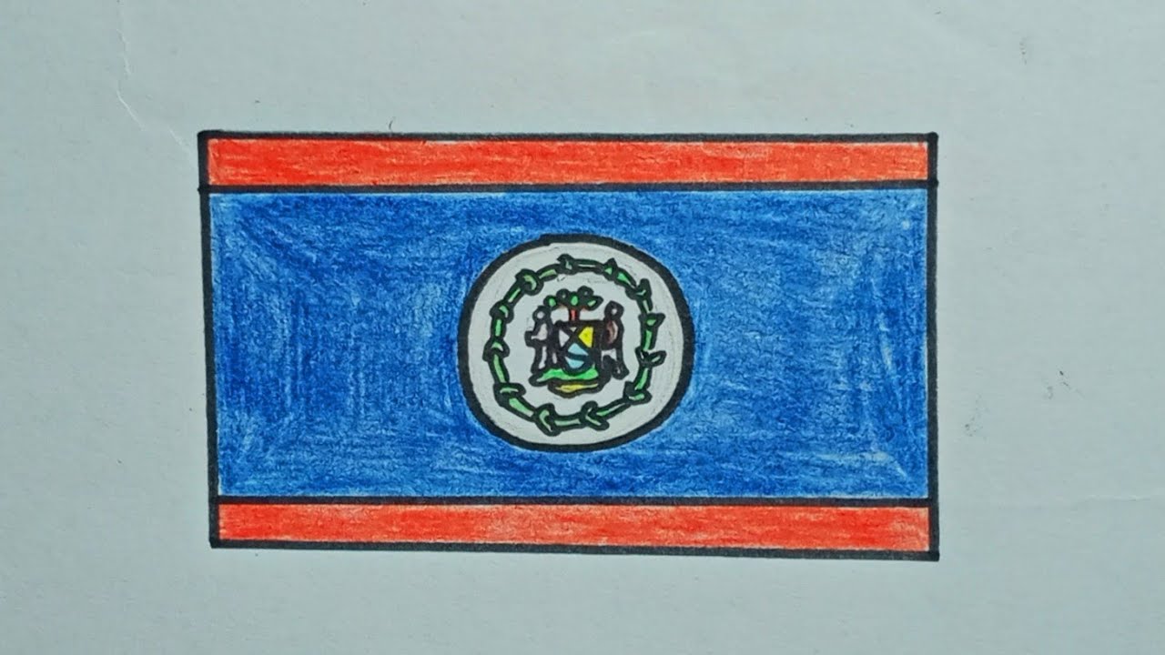 How to draw the Belize National Flag | Cara menggambar Bendera Nasional ...