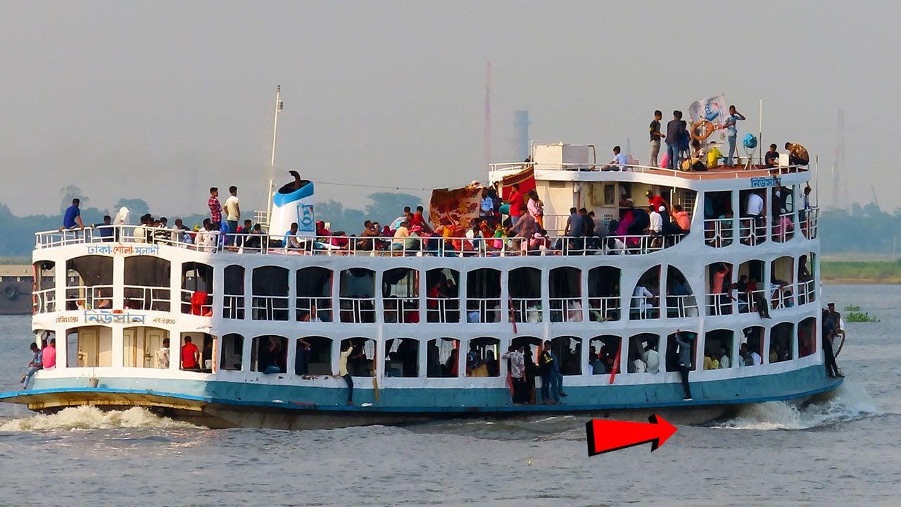 Overloaded Mini Passenger Vessel on Risk | Dhaka to Muladi Mini ...