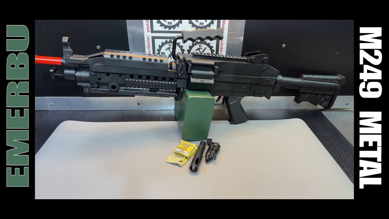 NEW!! EMERBU M249 Gel Ball Blaster - Metal Gears! 250 FPS!?!?? on ...