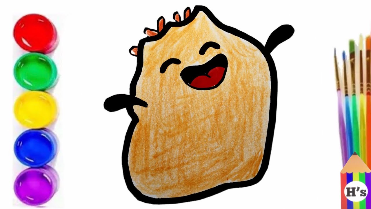 How To Draw and Color a Cute Smiling Dimsum | Cara Menggambar dan ...