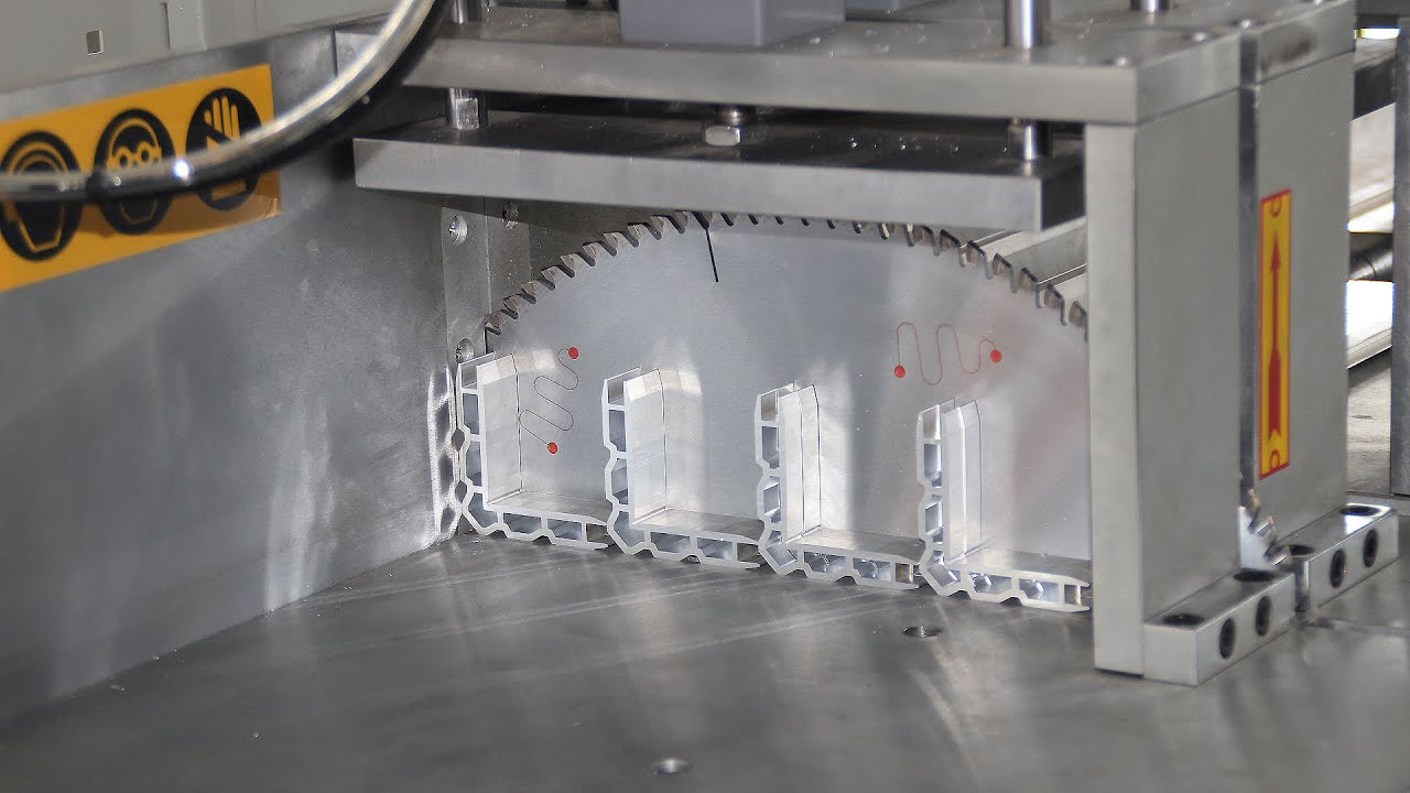 CSAM-45 Automatic aluminum profile cutting machine - YouTube