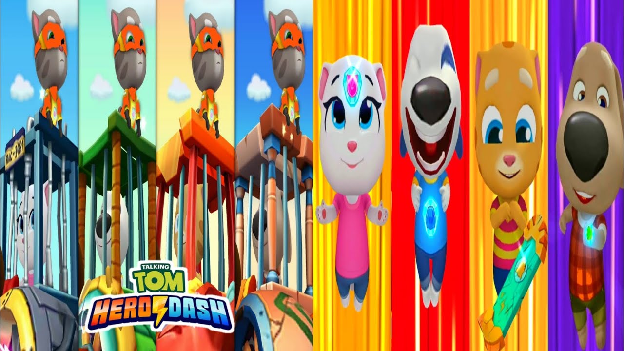 Talking Tom Hero Dash / Orange Colour Suit Hero Tom Saving All Classic ...