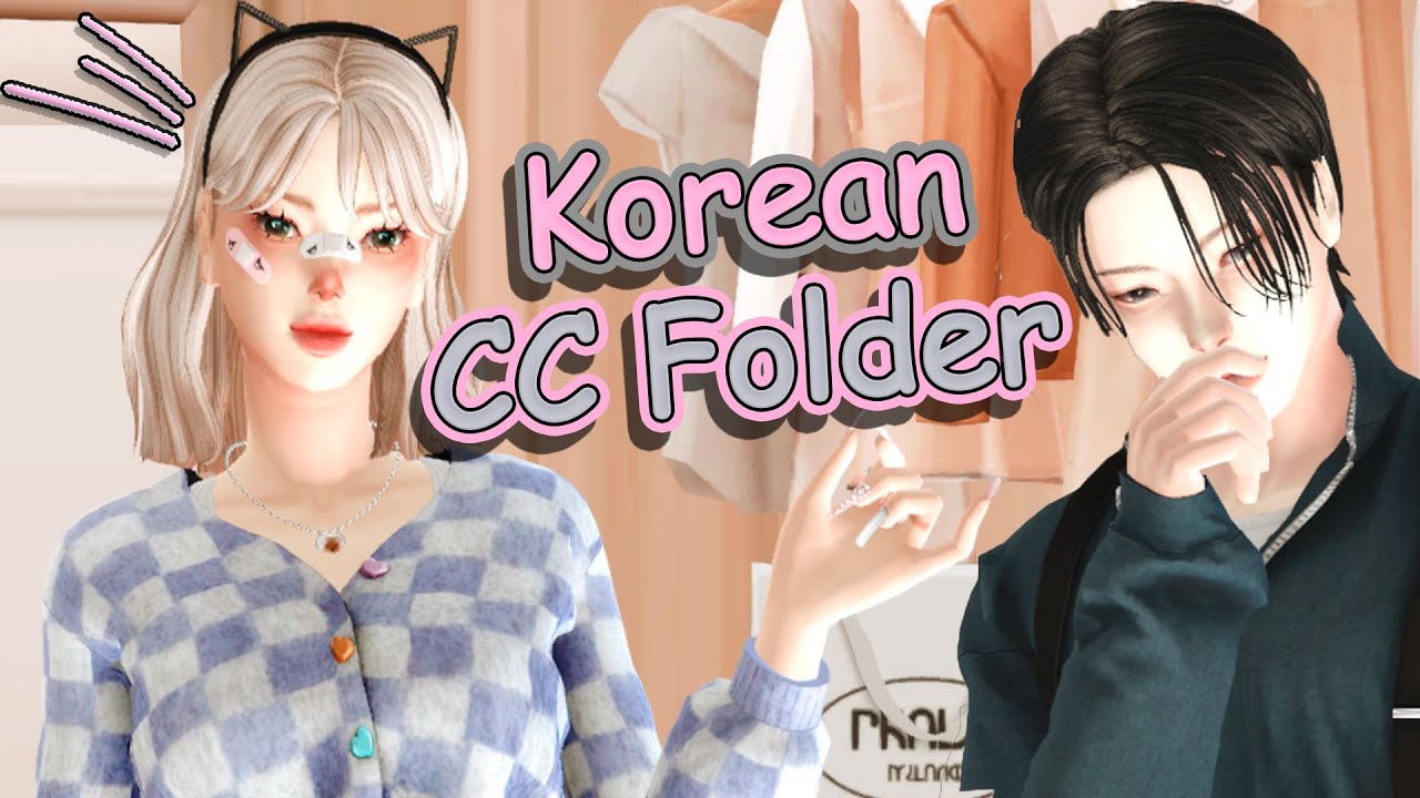 Sims 4 Korean CC Folder Female Male Kids CAS Buy Build clothes hairs ...