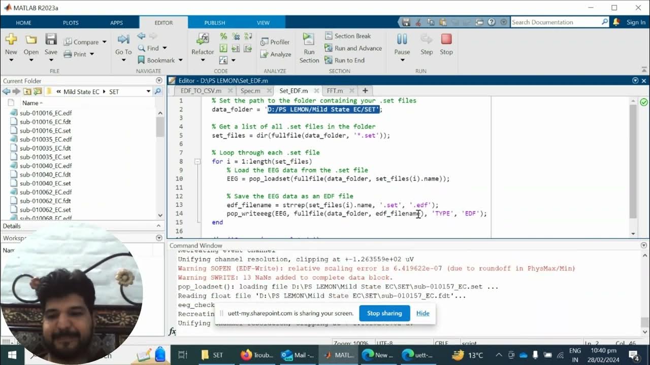 Converting .set file into EDF Format and Csv - YouTube