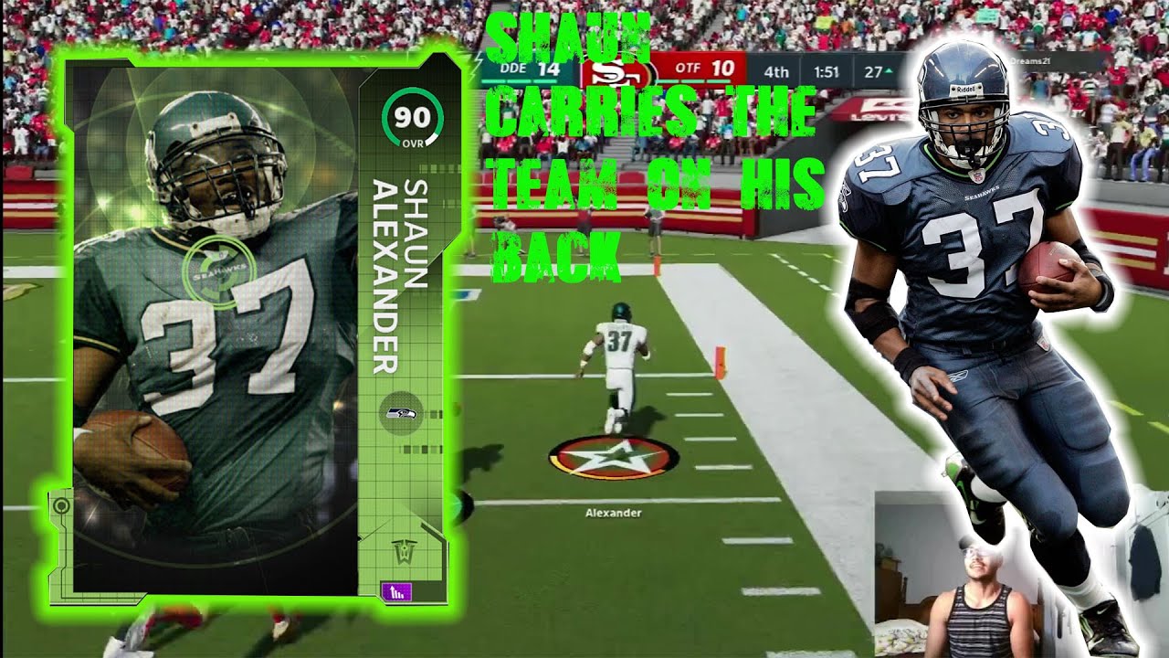TOTW Shaun Alexander Carries the team!!! Madden 21 ultimate team - YouTube