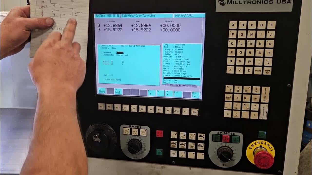 milltronics cnc lathe programming - YouTube