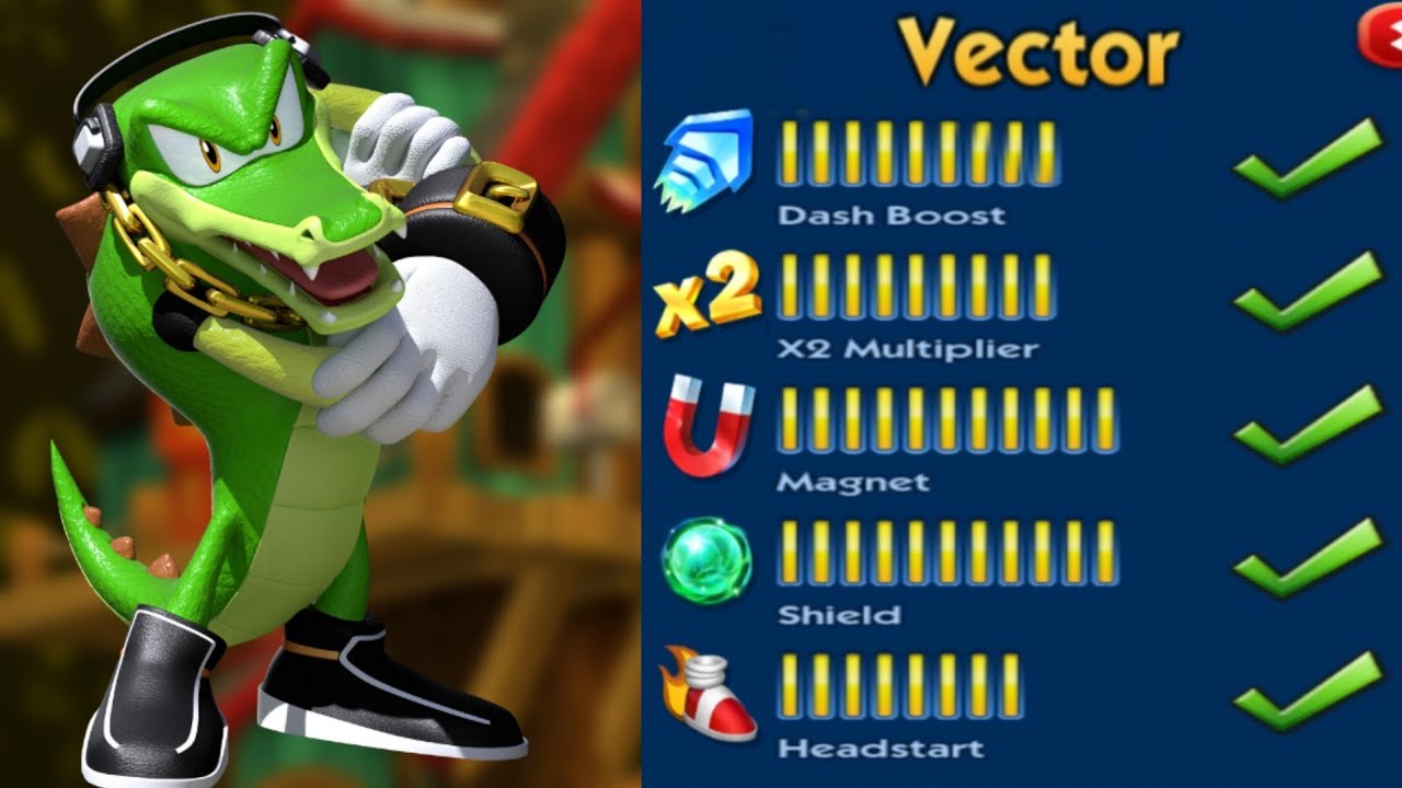 Sonic Dash VECTOR Upgraded to Max Level Gameplay - YouTube