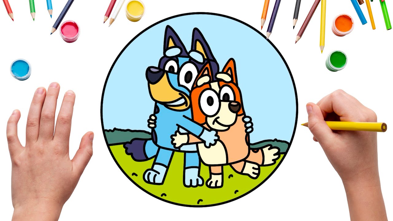How to Draw Bluey & Bingo – Easy & Fun Drawing for Kids! 🖍️🐶 - YouTube