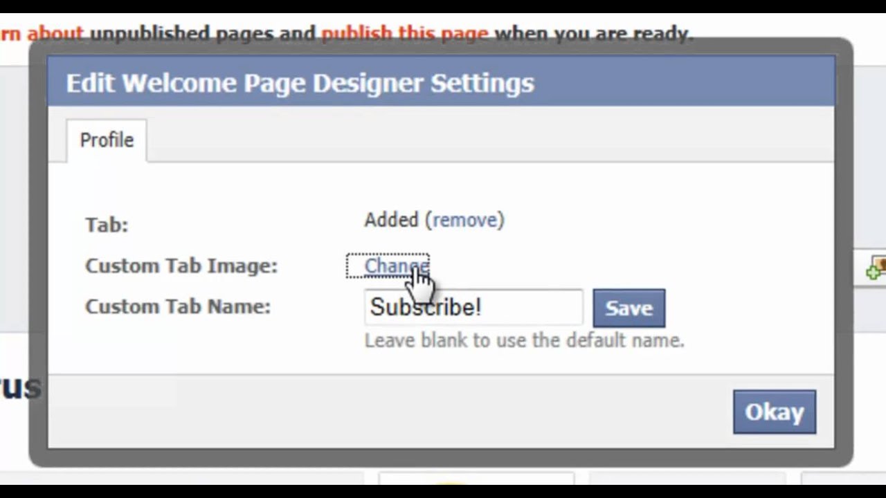 How to change Facebook Page tab icons and name - YouTube