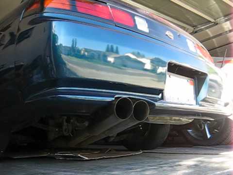 S14 Custom Blast Pipes with DC Sports 4-2-1 header - YouTube