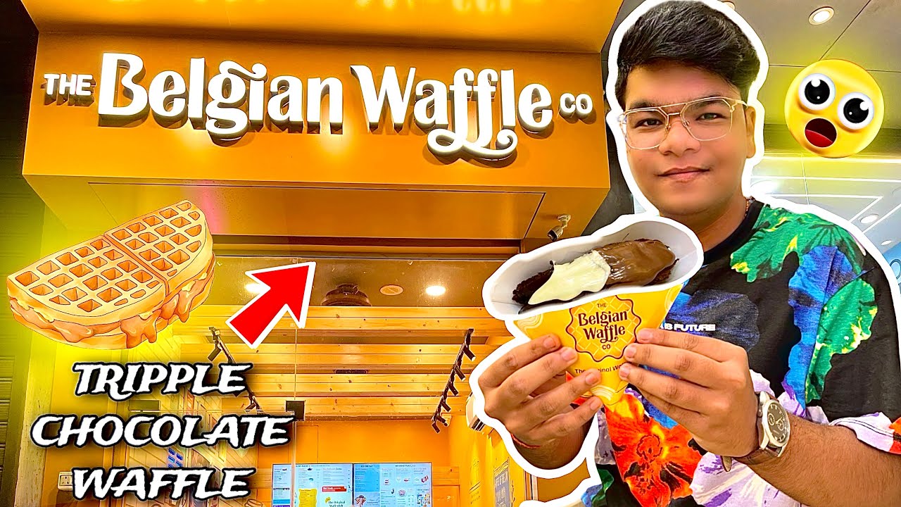 I FIRST TIME TRIED BELGIAN WAFFLE😱🧇|TRIPLE CHOCOLATE WAFFLE BELGIAN ...