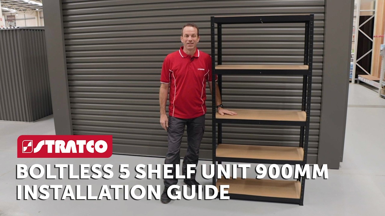 Stratco | How To Assemble a Stratco Boltless 5 Shelf Shelving Unit ...