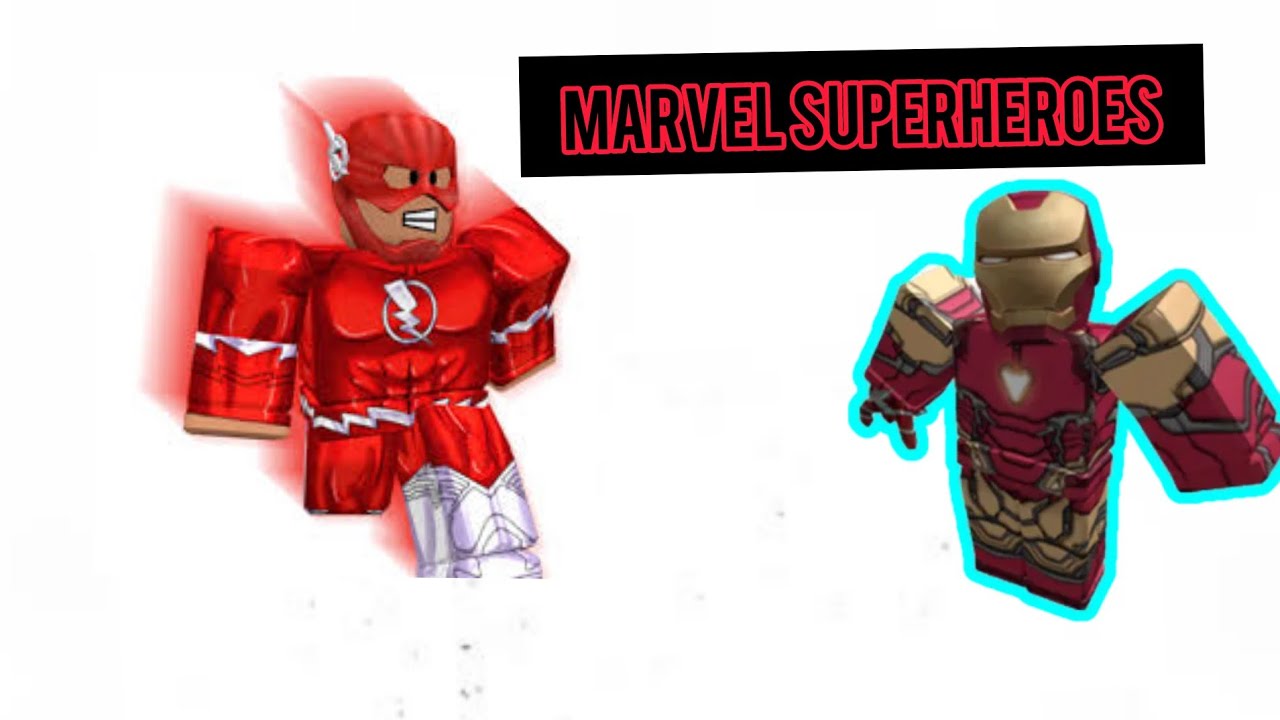 playing as marvel superheroes in Roblox - YouTube
