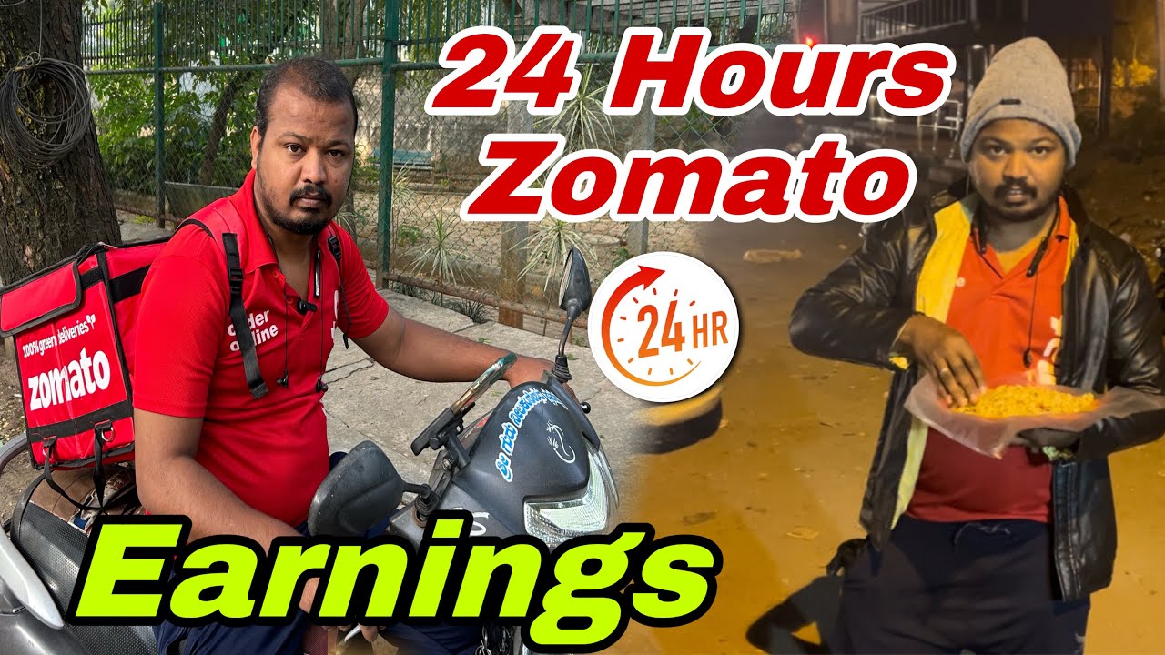 Working 24 HOURS as a ZOMATO RIDER | Zomato Full Day Earning | Zomato ...