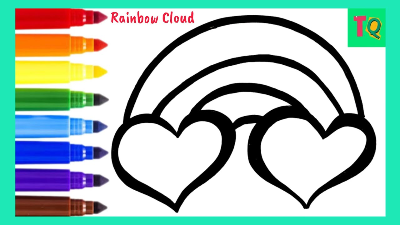 How to draw a Rainbow Cloud for children || Rainbow Cloud Drawing ...