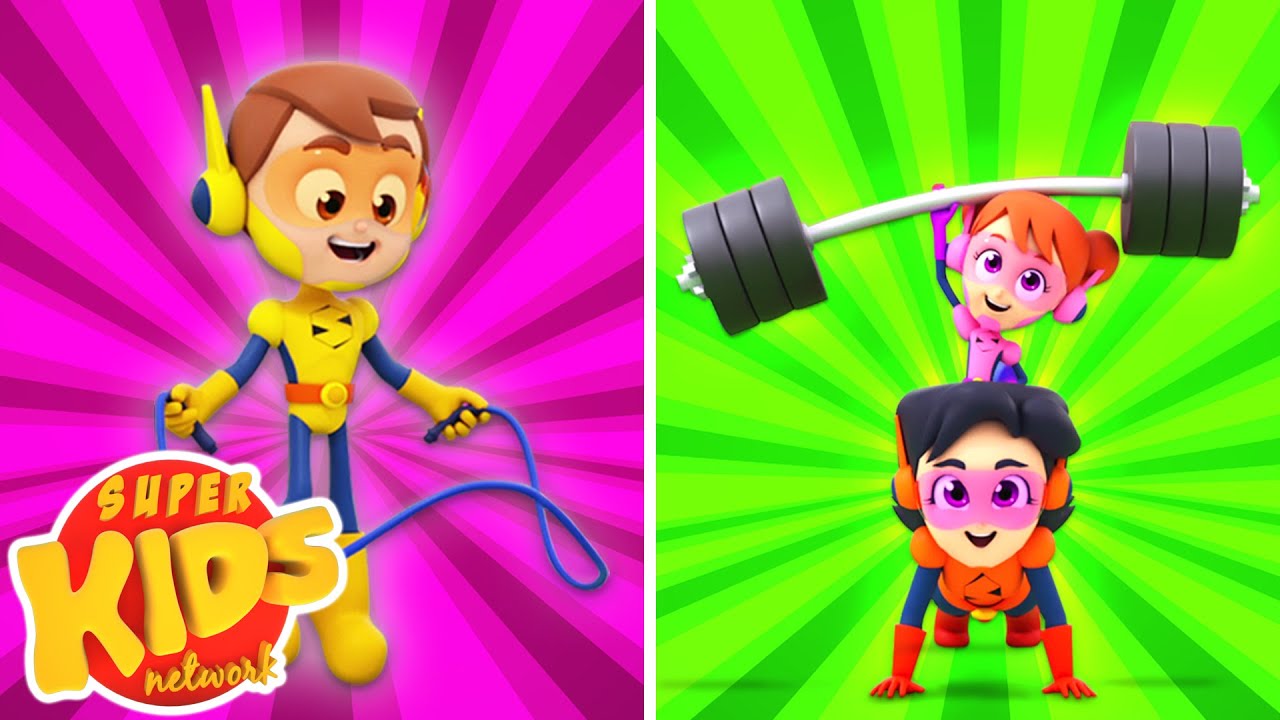 Exercise Song for Kids | Super Supremes Cartoons | Nursery Rhymes And ...