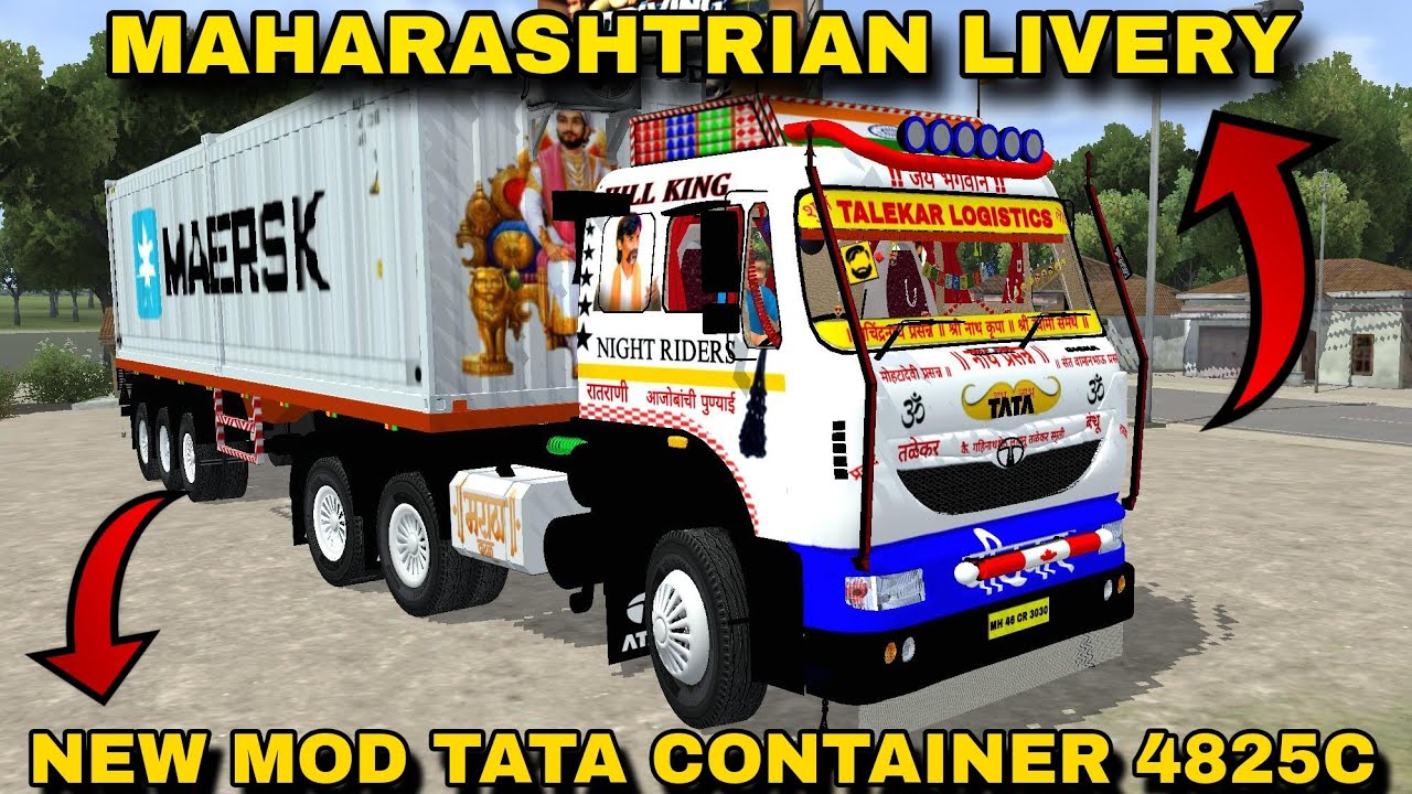 NEW MOD TATA CONTAINER 4825C WITH MAHARASTRIAN LIVERY FOR BUS SIMULATOR ...