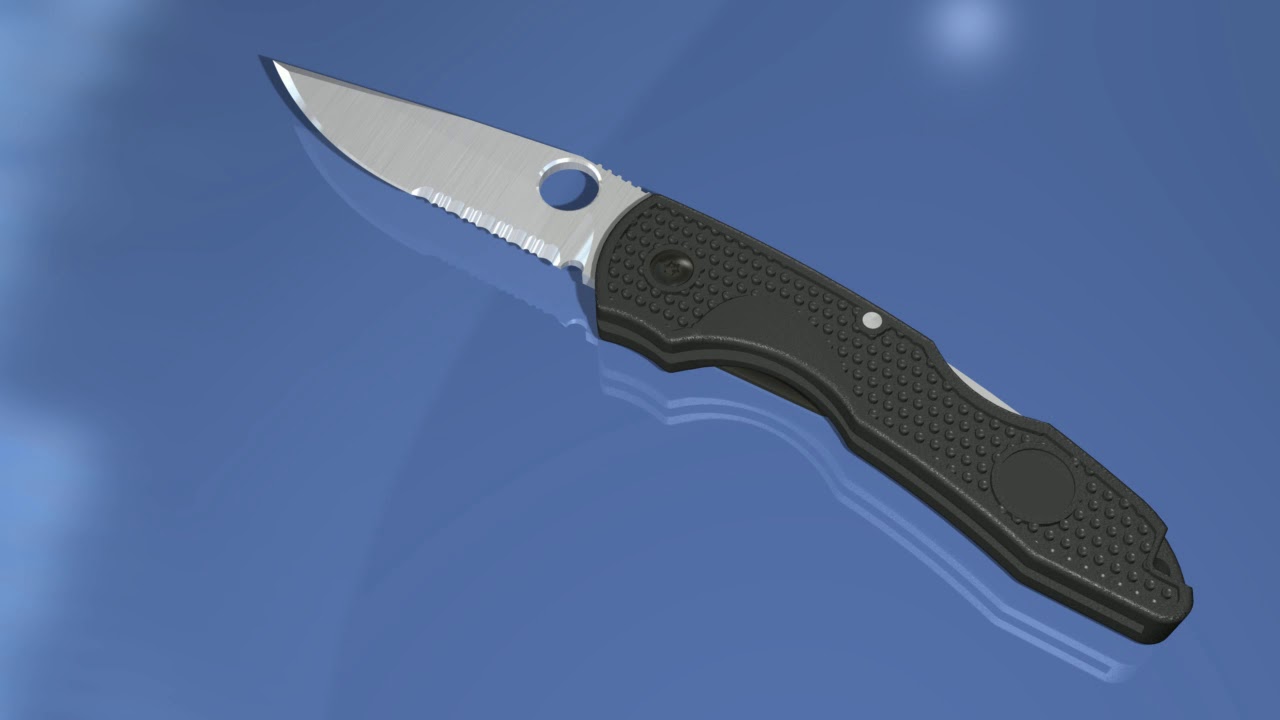 Folding Pocket Knife - 3D Model Animation - YouTube